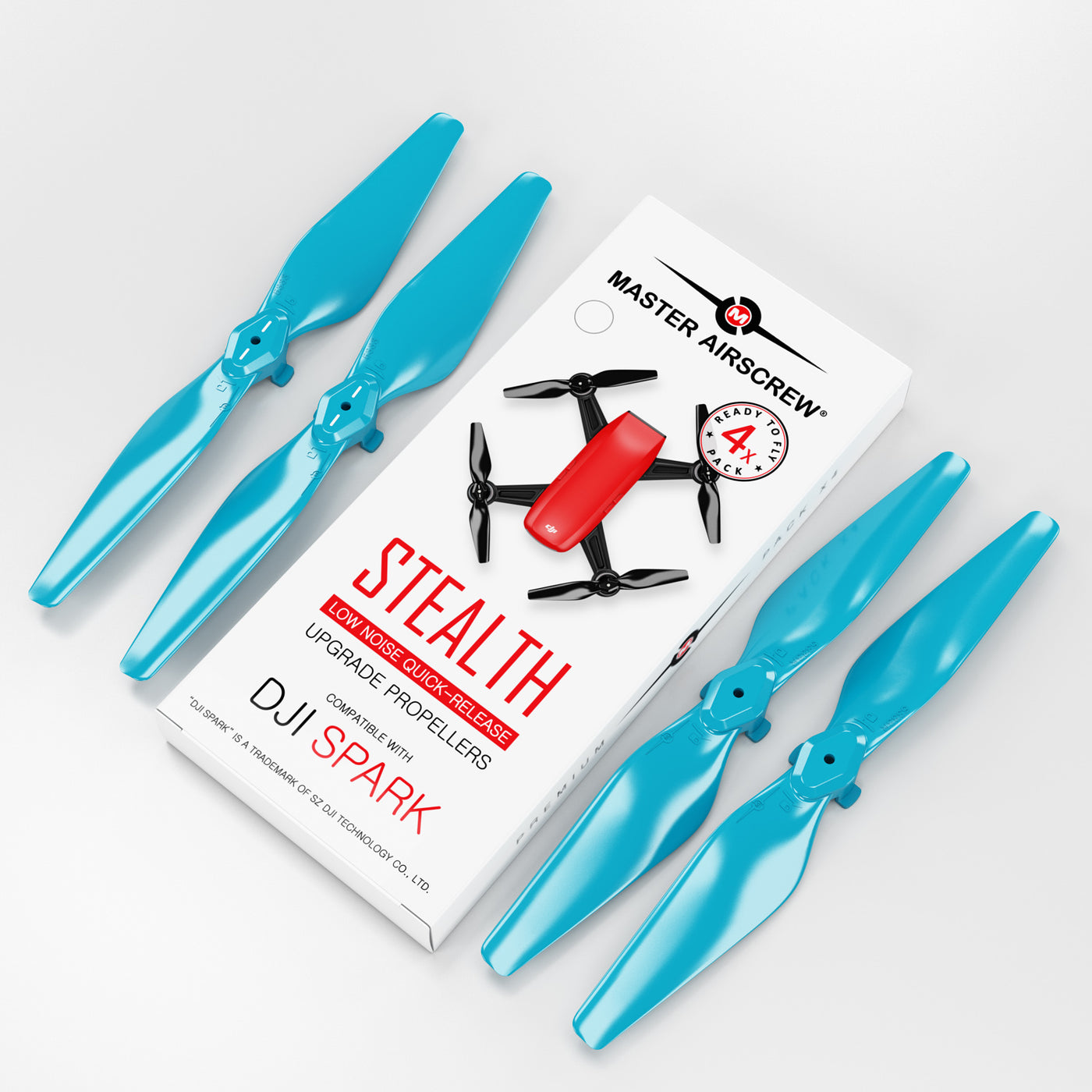 DJI Spark Low-Noise STEALTH Upgrade Propellers - x4 BLUE - Master Airscrew